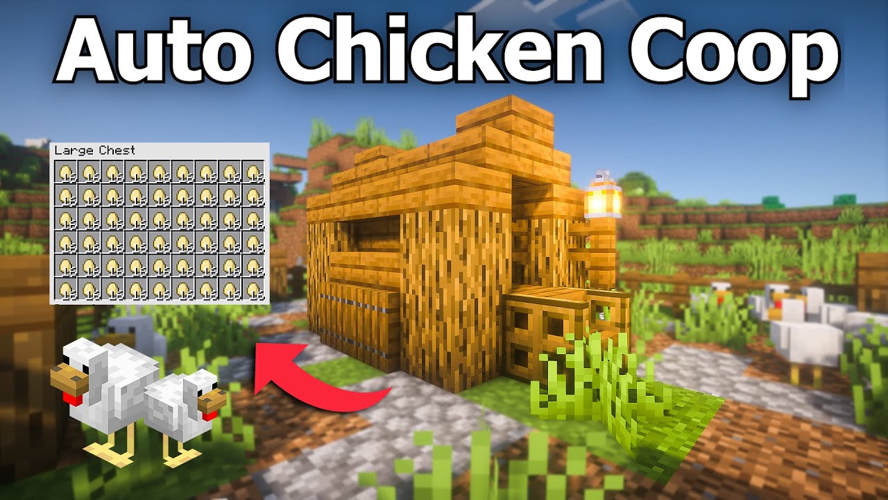 Minecraft: Eggcellant Chicken Coop build in Survival! (Bedrock Java ...