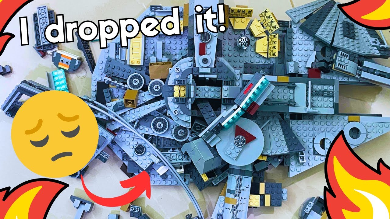 I DROPPED MY LEGO MILLENIUM FALCON! (PAIN) {75257} 😔😥😭 - YouTube
