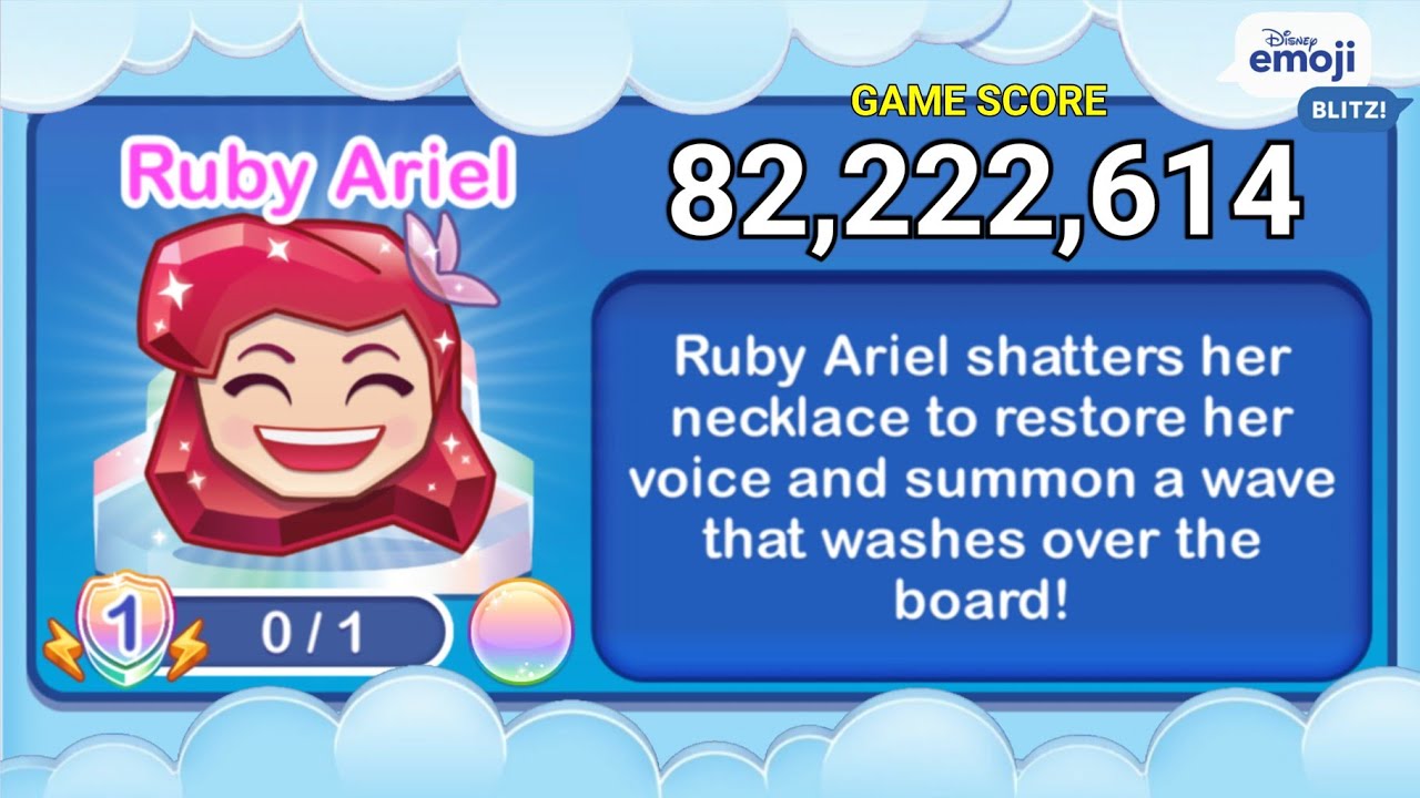 Disney Emoji Blitz RUBY ARIEL (L1) - The Little Mermaid - Crystal - Quest Pass Exclusive - v59 ...