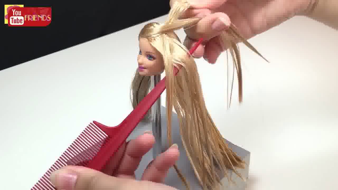 How to Braid Barbie Doll Hair DIY Double Sided French Dutch Braid ...