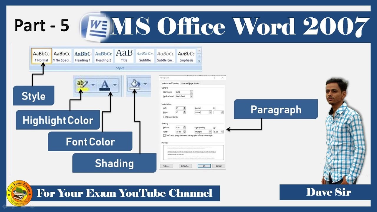 How to change font color, Shading and Paragraph in Microsoft Word ...