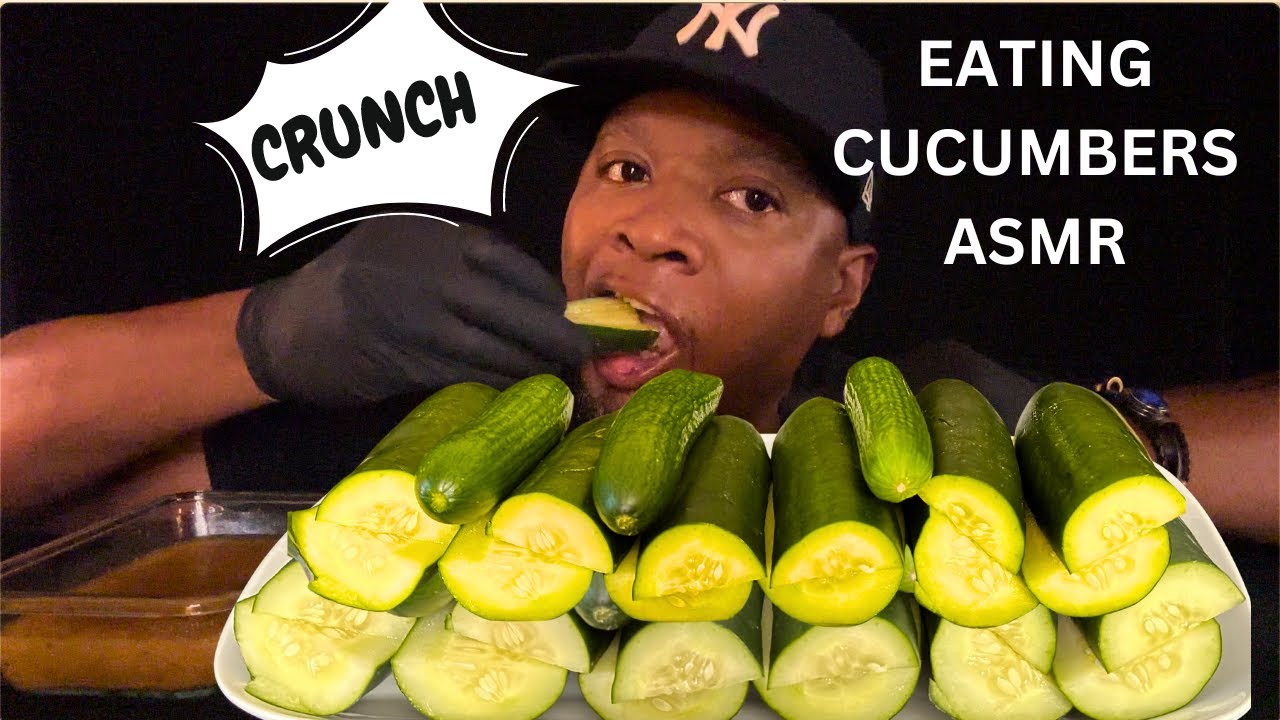 ASMR GIANT CUCUMBERS EATING - YouTube