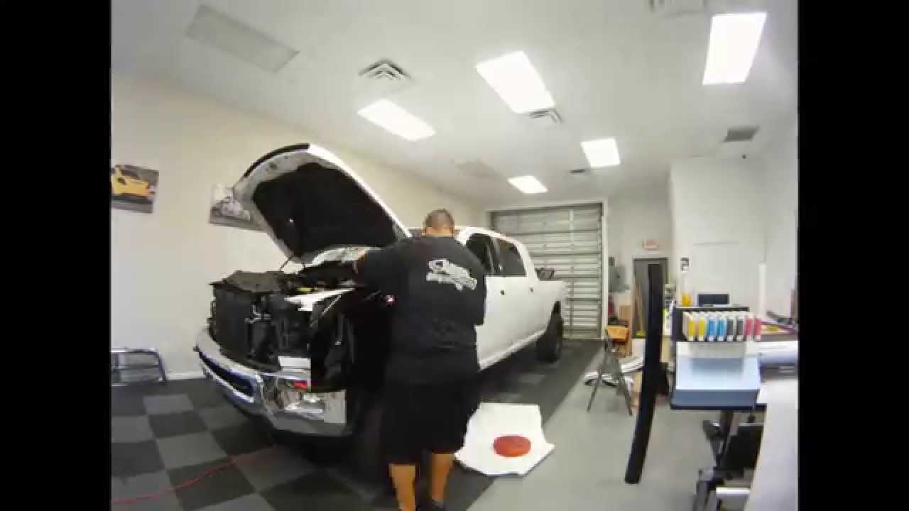 Dodge Ram 2500 Gloss Black 3M vinyl wrap by Florida Car Wrap - YouTube