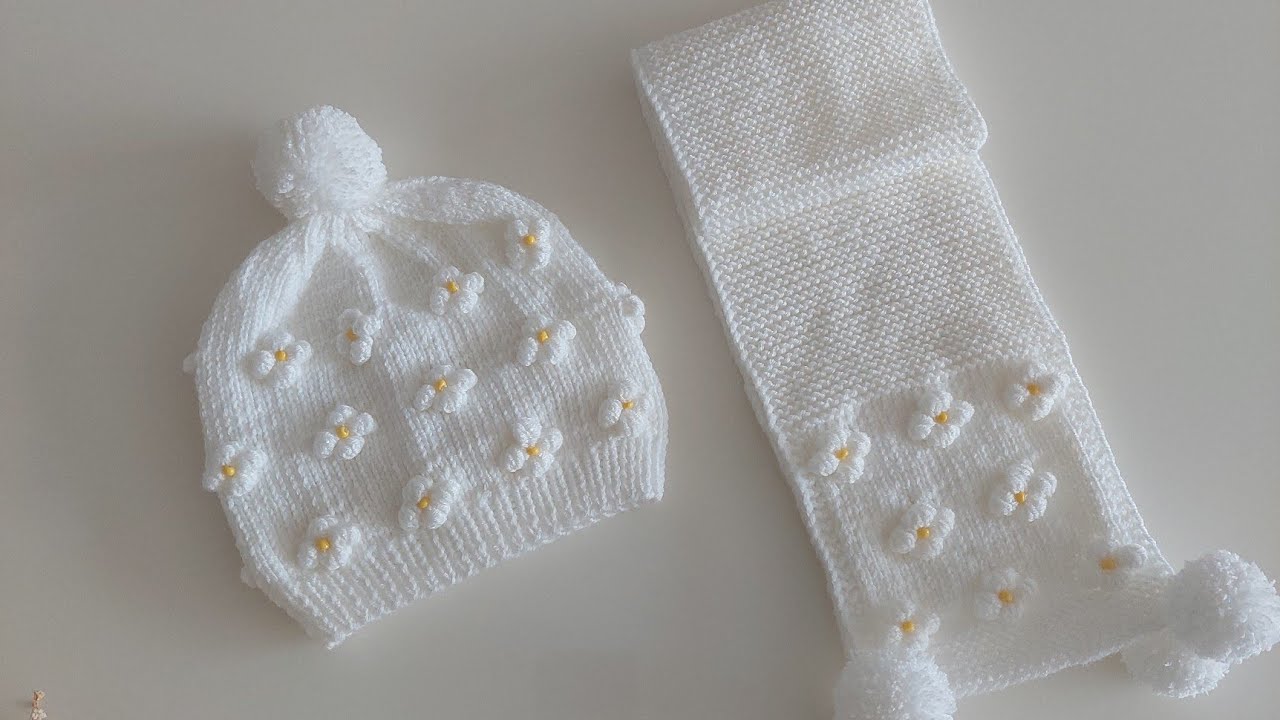 Papatya Model Şapka Ve Atkı Yapımı - YouTube