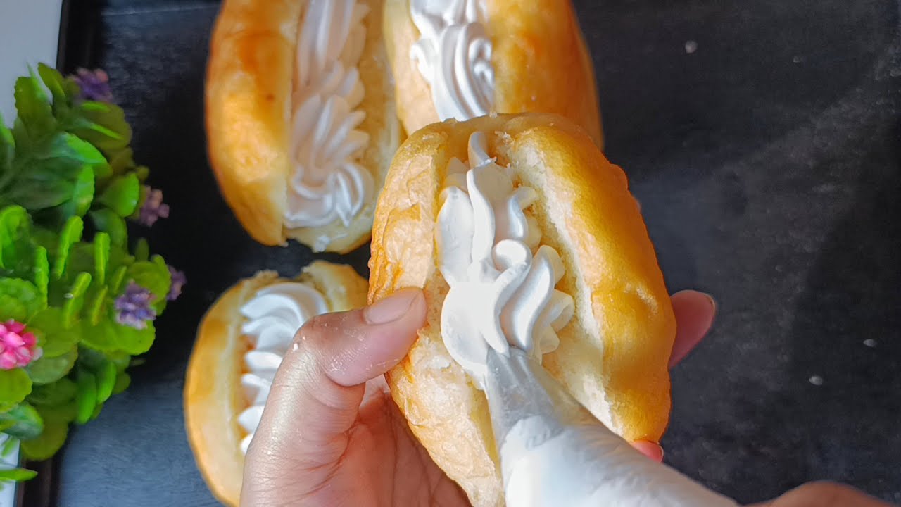 Cream Donut Recipe || Homemade cream doughnut recipe || Long Cream ...