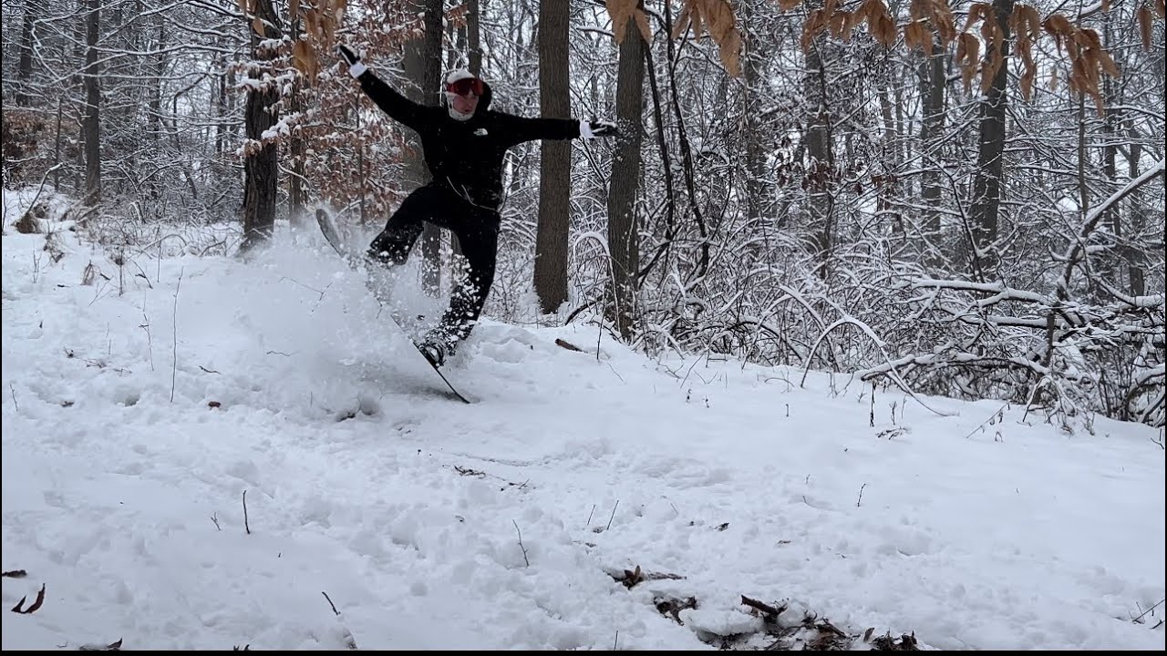 Snowboarding a dirt bike trail #vlog 44 - YouTube