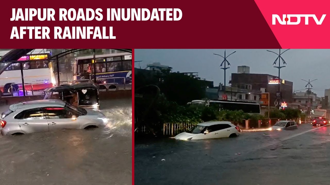 Rain In Jaipur | Jaipur Roads Inundated After Rainfall - YouTube