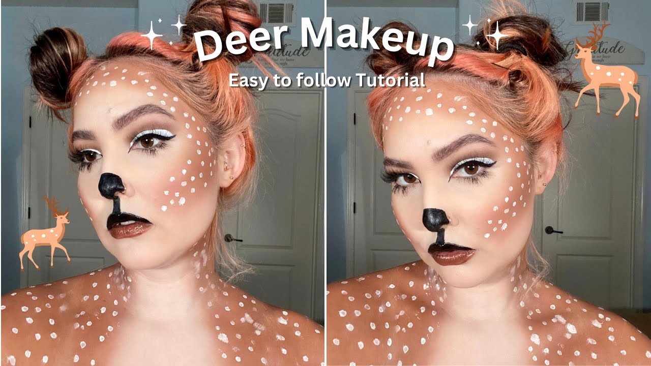 DEER MAKEUP TUTORIAL | EASY TO FOLLOW HALLOWEEN MAKEUP TUTORIAL - YouTube