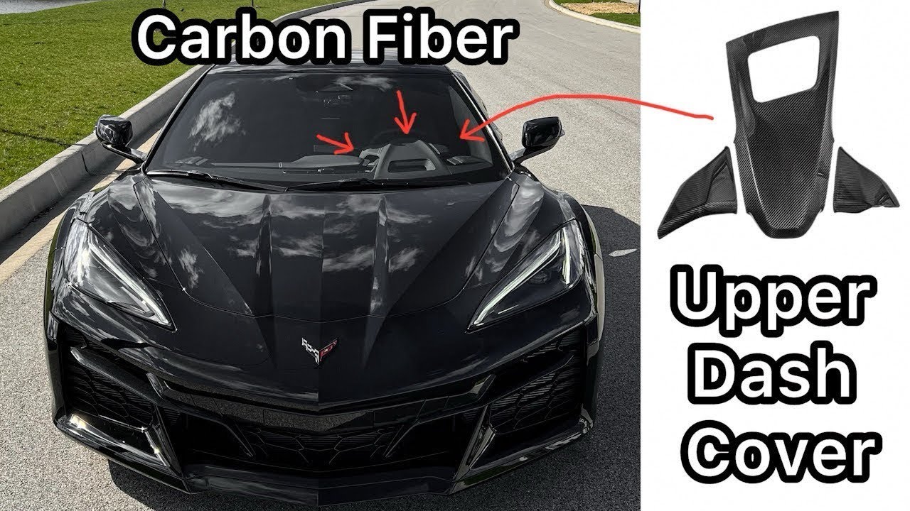 20-Up Corvette C8 Carbon Fiber Upper Dash Instrument Panel Full Cover ...