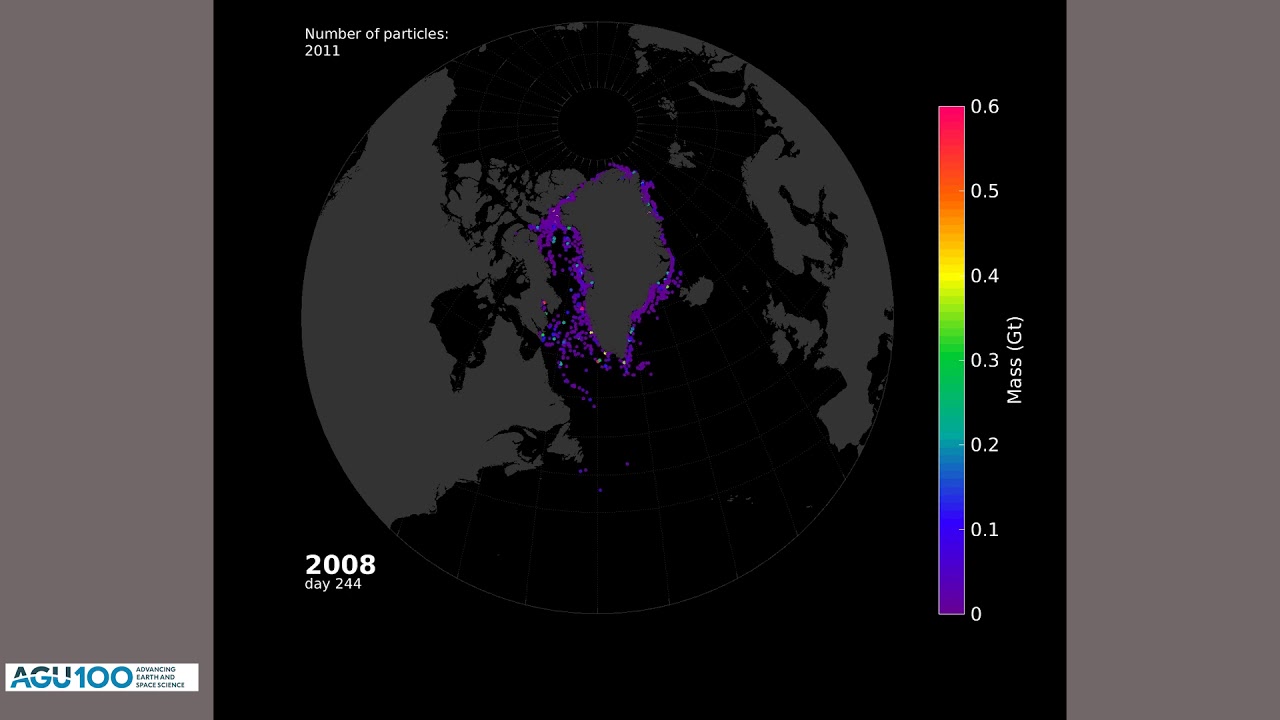 Greenland iceberg distribution and lifetime - YouTube