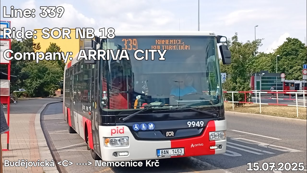 Line: 339 Ride: SOR NB 18 Company: ARRIVA CITY to Nemocnice Krč - YouTube