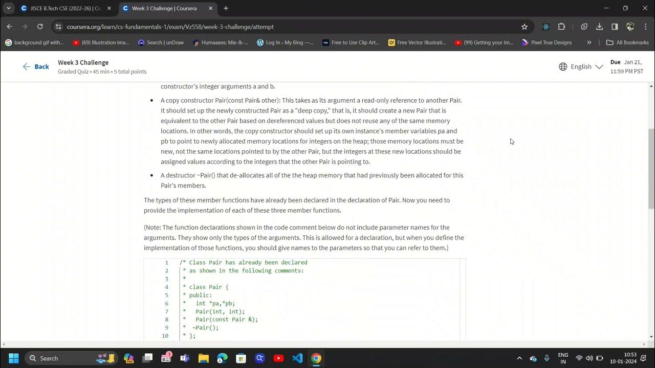 8. Week 3 Challenge | Object-Oriented Data Structures in C++ || Quizzes & Challenge Solution. 🔥🔥 ...