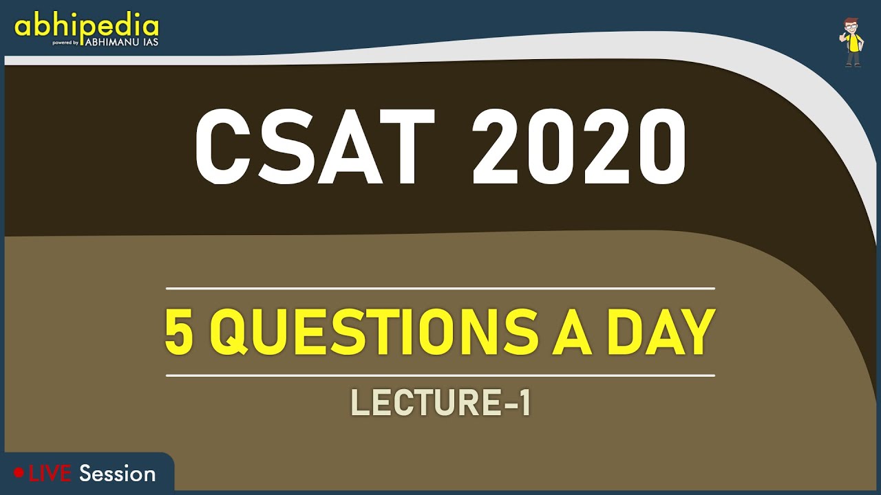 CSAT 2020 Special Series I 5 Questions a Day I Number System I Lecture ...