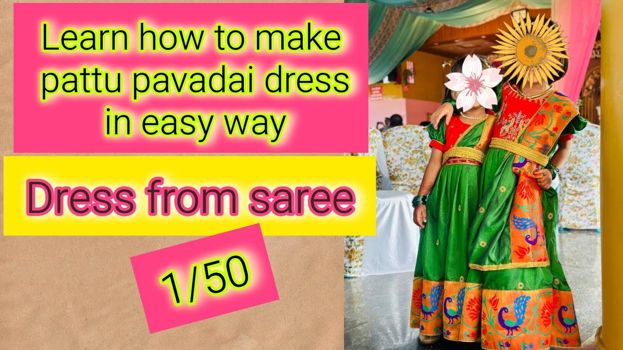 dress made out of saree | stitching tutorial |50 saree dress challenge ...