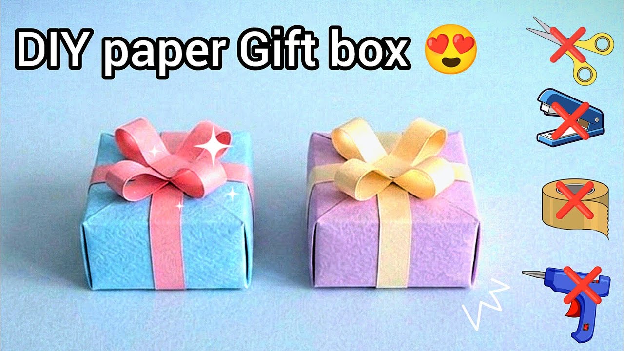 DIY Paper Gift Box 🎁 | No Glue, No Tape, No Scissors! | Easy Origami ...