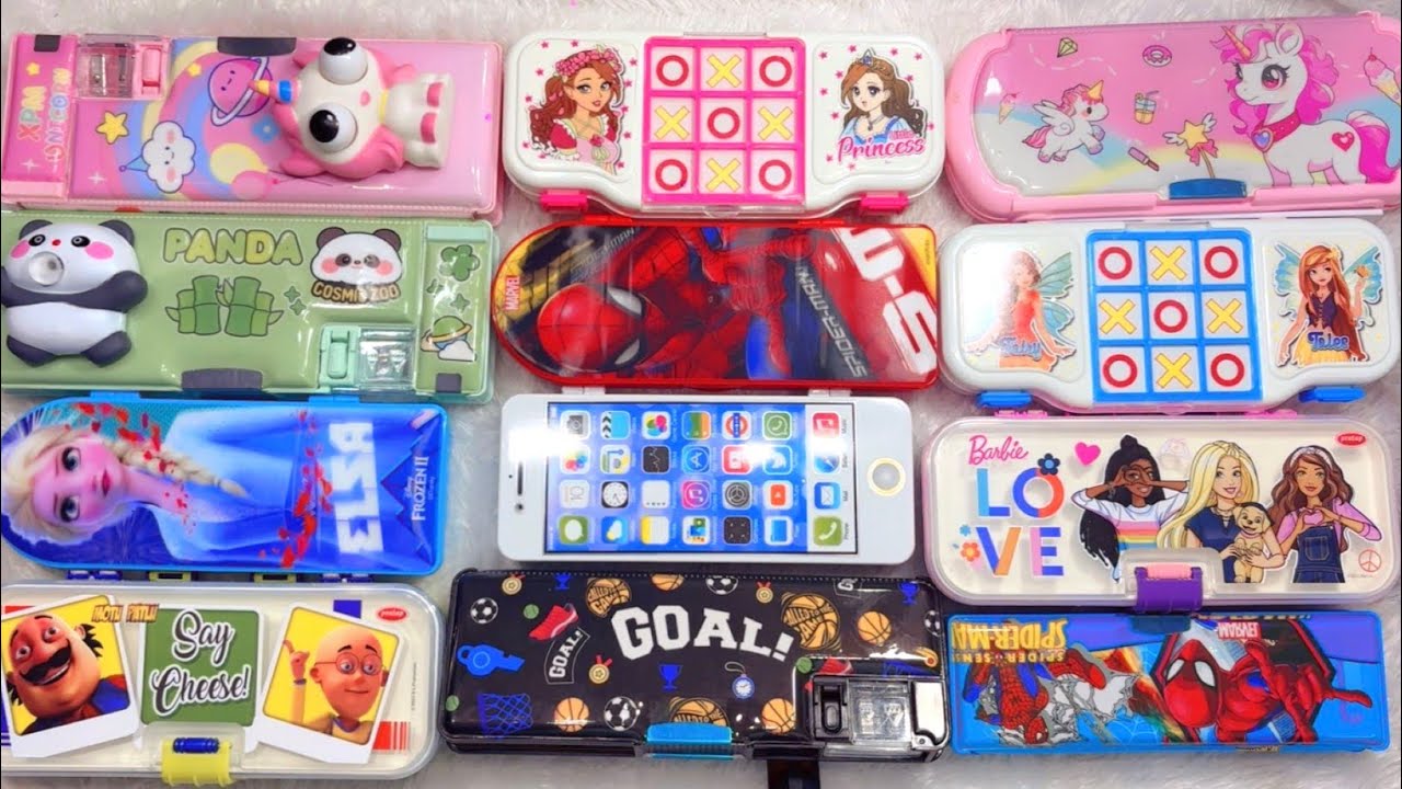 Unboxing Stationery Collection, Pencil Box, Geometry Box, Compass Box ...