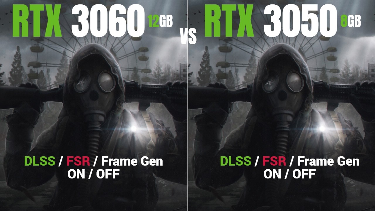 Nvidia RTX 3060 12GB vs RTX 3050 8GB | DLSS - FSR - Frame Gen ON and ...