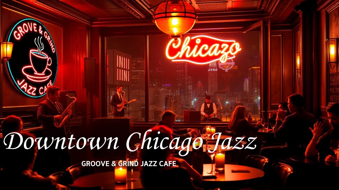 Downtown Chicago Jazz🎶Energetic Beats for a Lively Evening | Jazz Cafe ...