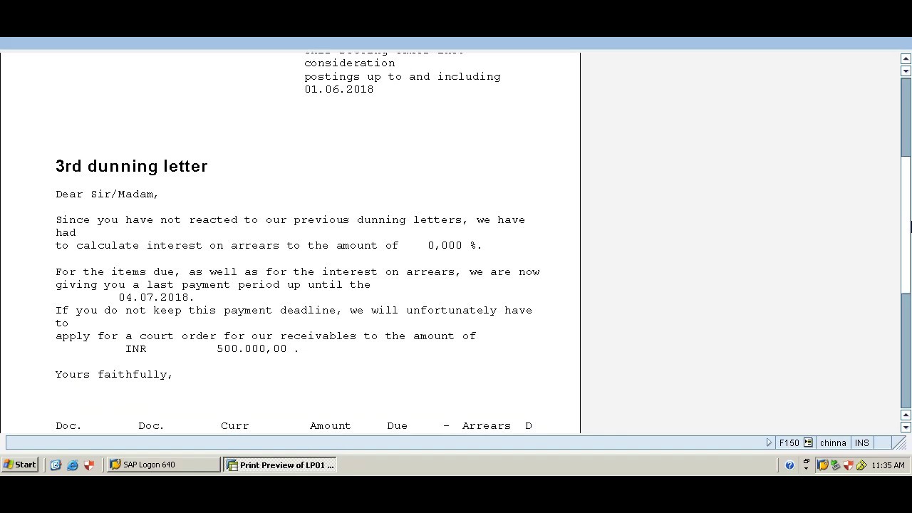 Dunning Letter Format Help Please With 2 Different Dunning Letters