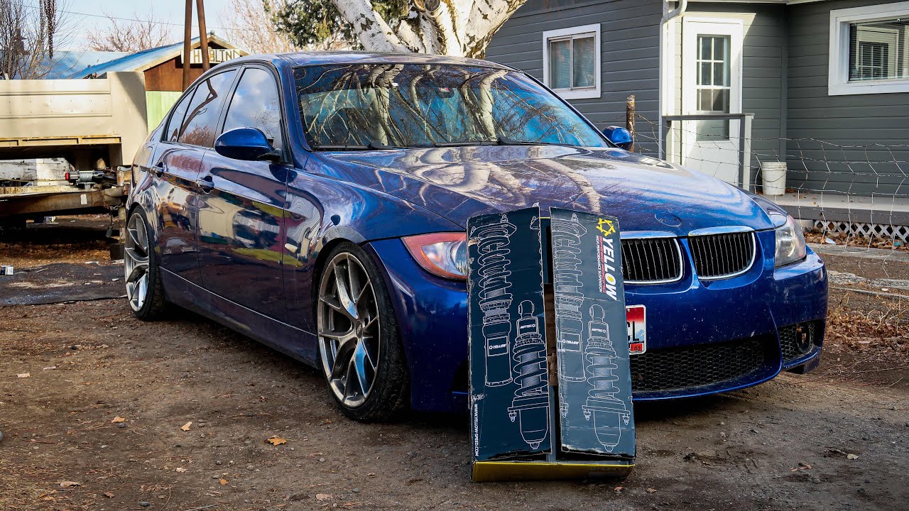Slamming My E90 On Yellow Speed Coilovers - YouTube