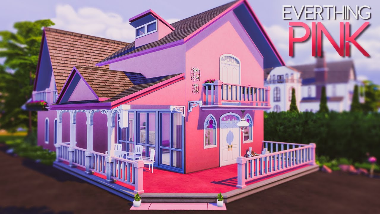 The Sims 4 - EVERTHING PINK HOUSE - Speed Build ( NO CC ) ( busra-tr ...