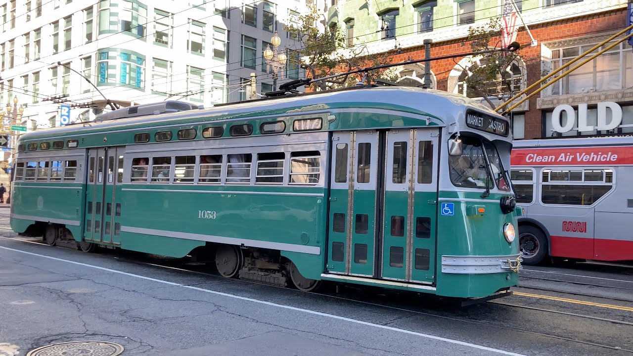 Muni F-Line Streetcar 1053 Brooklyn @ Jefferson St & Stockton St San ...