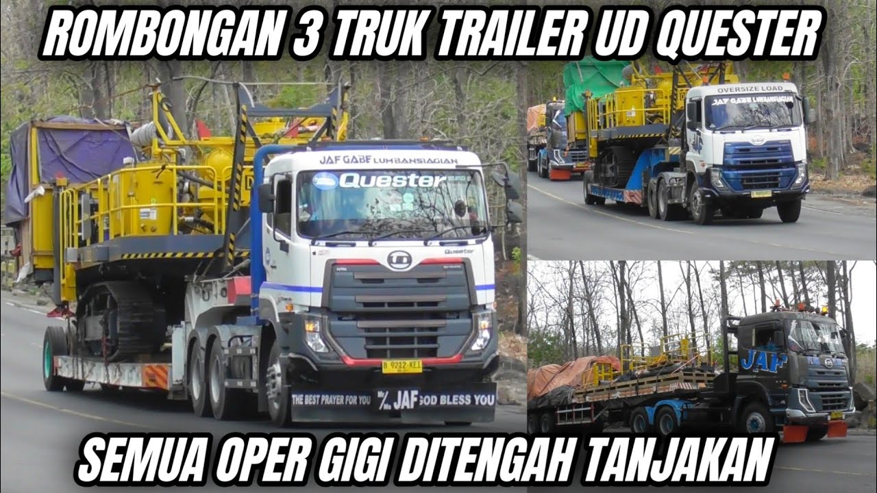 Truk Tronton Hino Fuso Isuzu Quester Truk Gandengan Konvoy Truk Trailer ...