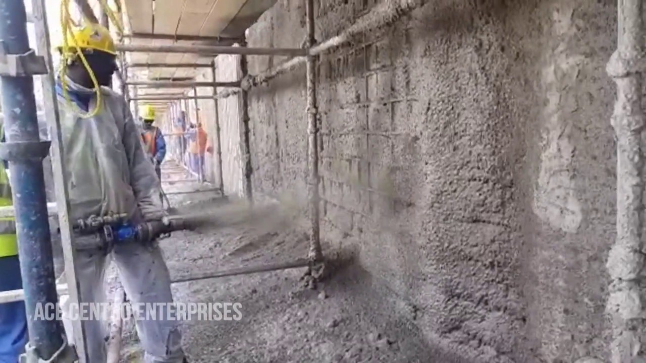 Shotcrete Work in Dubai - Blastcrete X10 - YouTube