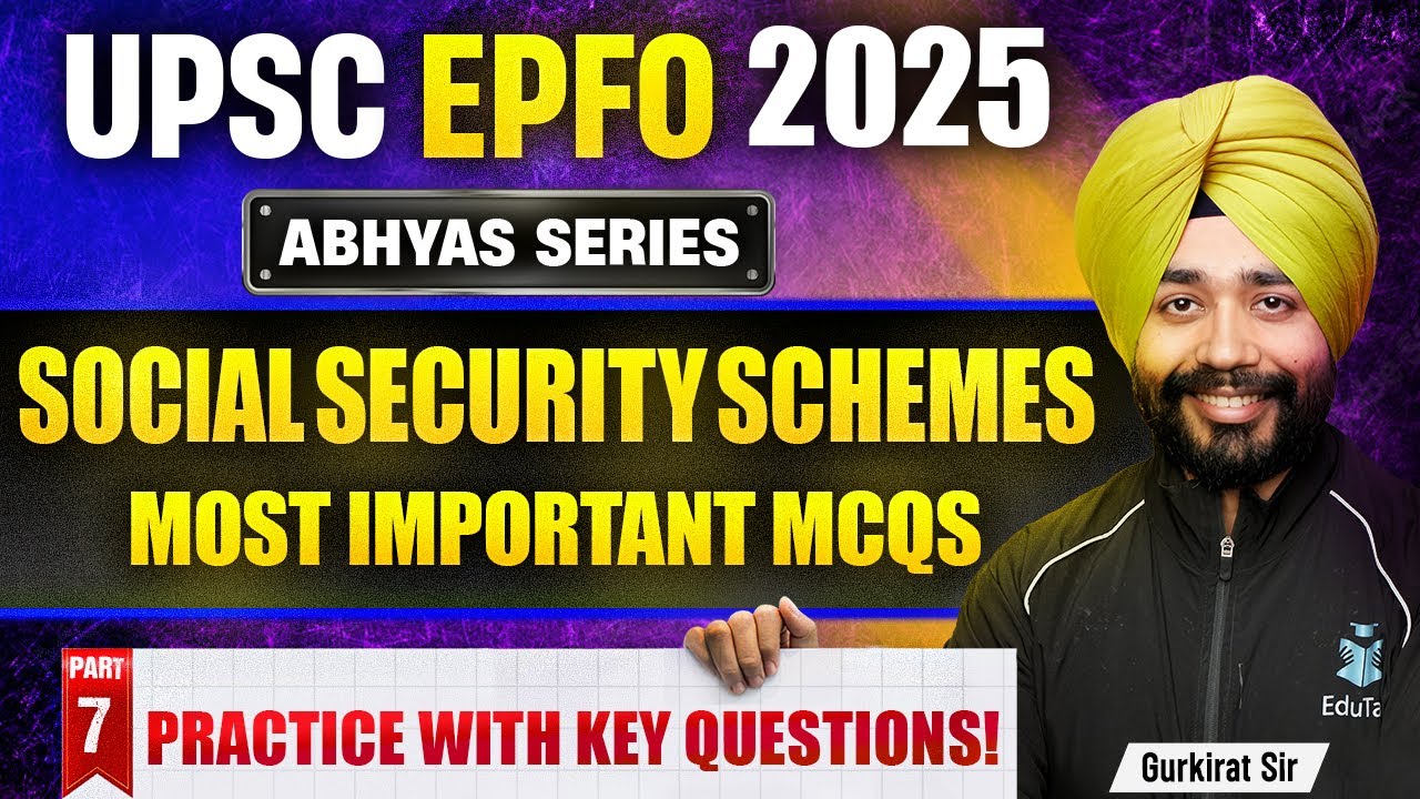 UPSC EPFO Free Classes 2025 | EPFO Social Security Schemes Free MCQs ...