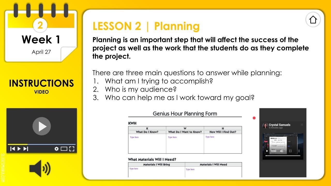 Genius Hour Project Step 2 Youtube