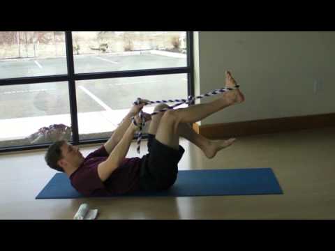 Active Assisted Straight Leg Raise Stretch - YouTube