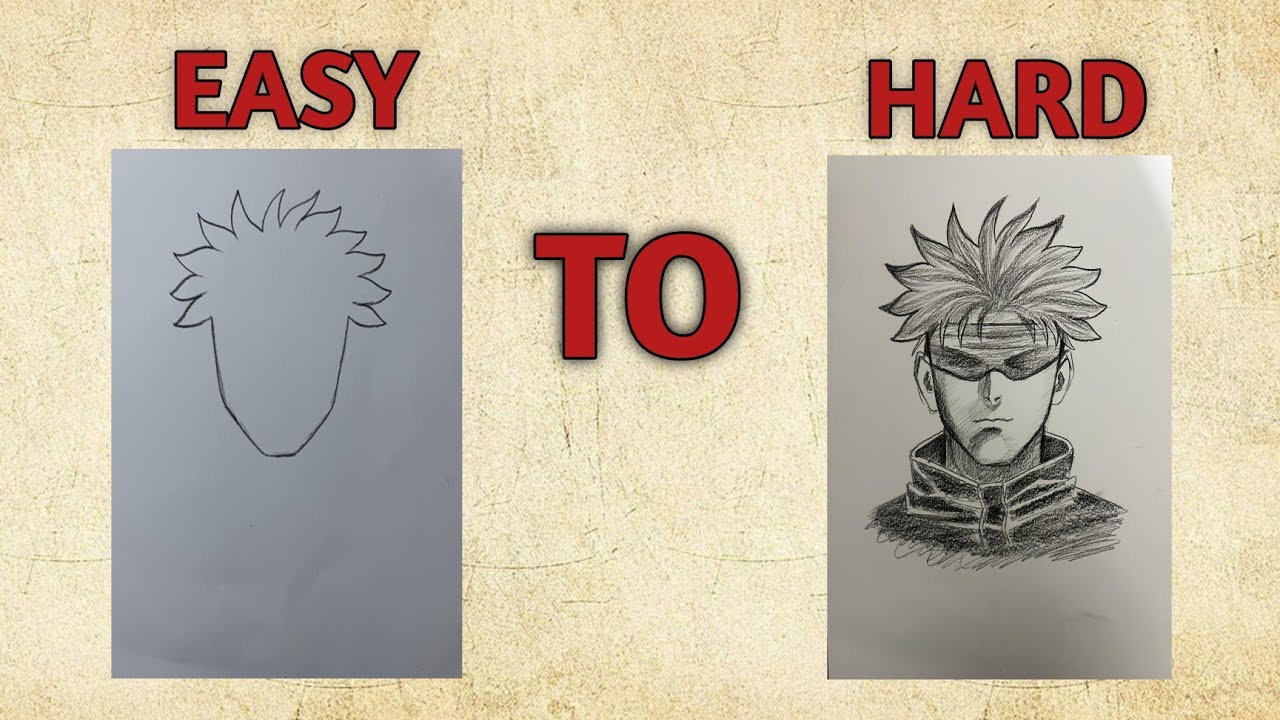 Very easy method to draw gojo || how to draw satoru gojo step by step # ...