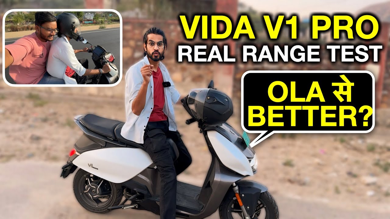 Vida V1 Pro Range Test🔥| OLA से अच्छी Range? | Full Charge m Kitne KM ...