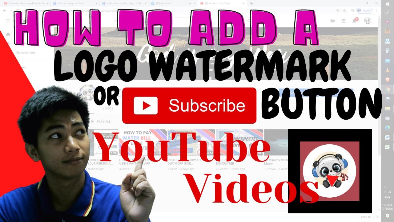 HOW TO ADD A LOGO WATERMARK OR SUBSCRIBE BUTTON TO YOUR YT VIDEOS 2020 ...