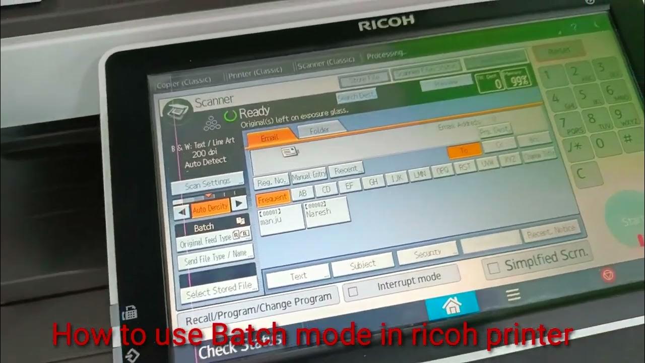 How to use Batch mode in ricoh printer - YouTube