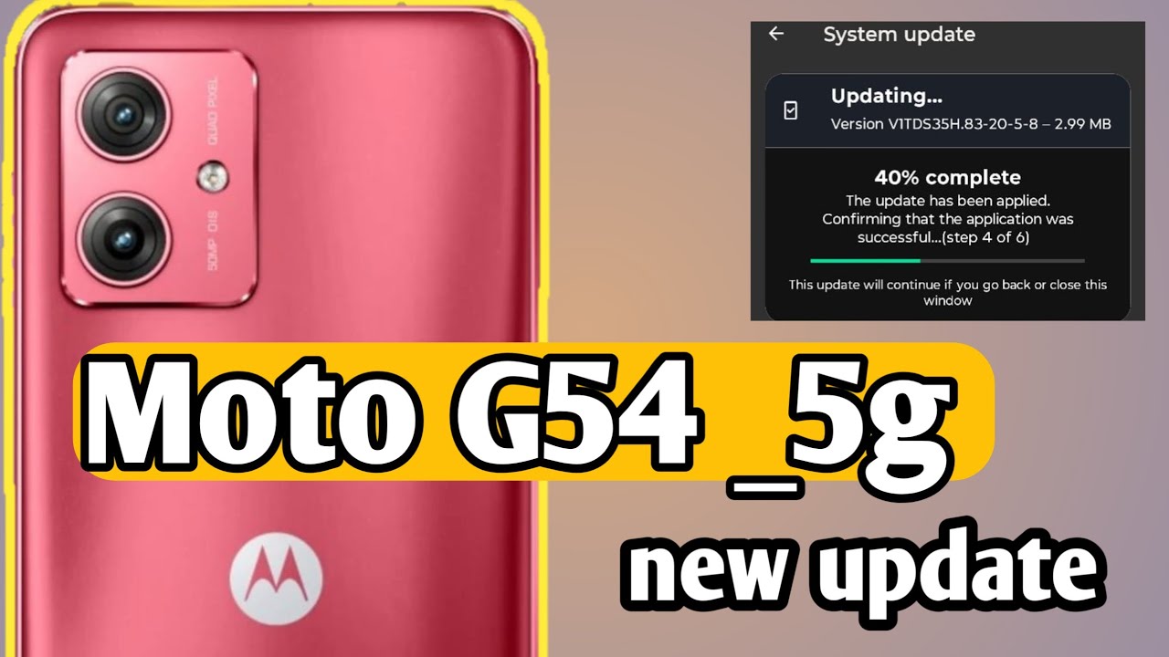 Moto G54 _5g android 16 update confarm - YouTube