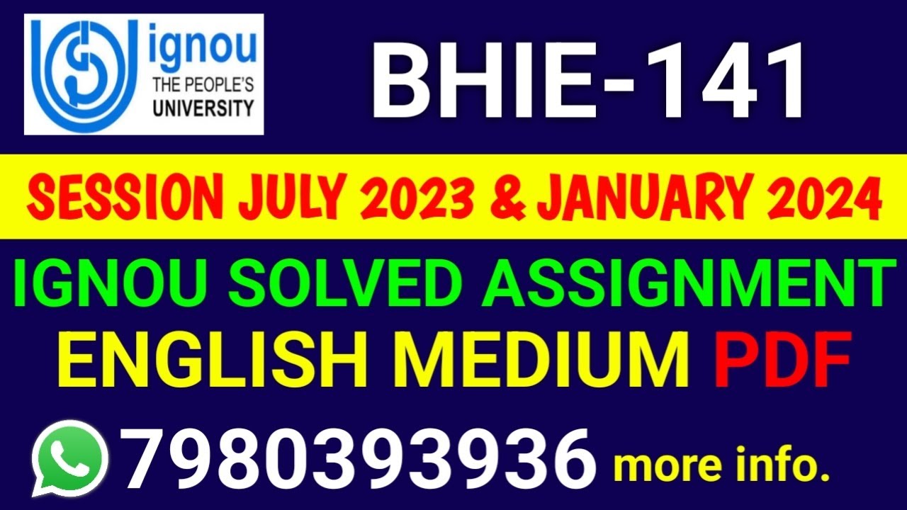 BHIE 141 Solved Assignment 2023-24 English, BHIE 141 Solved Assignment ...