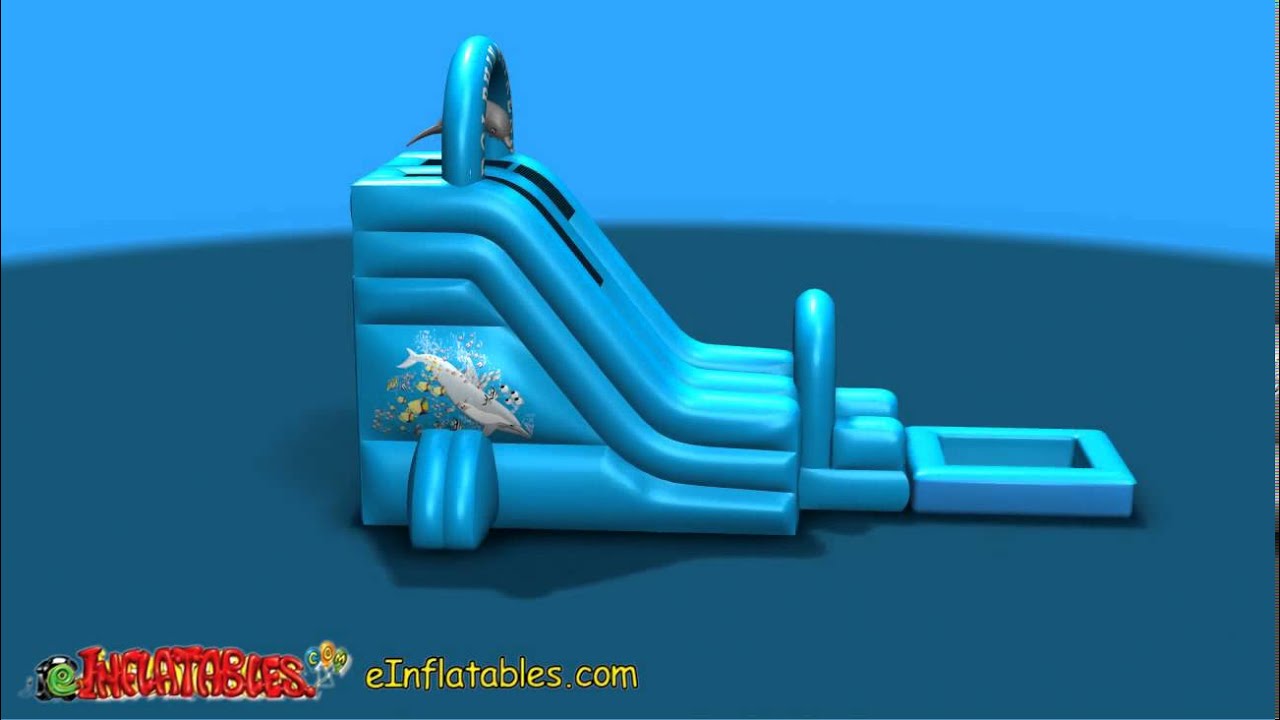 18' Dolphin Express wet & dry slide with detachable pool - YouTube