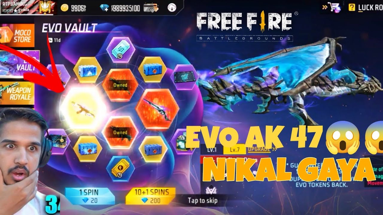 EVO AK 47 😱 | EVO AK 47 NIKAL GAYA | ONLY ONE SPIN EVO AK 47 😱 | FREE ...