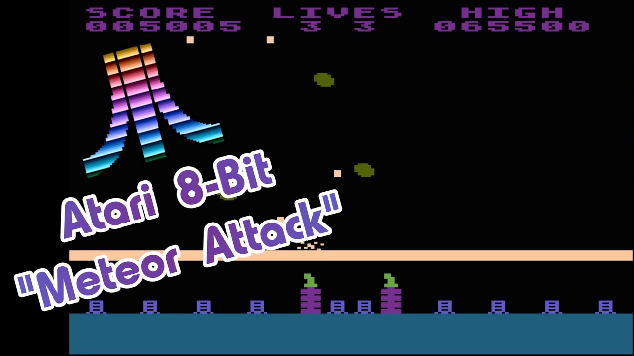 Atari 8-Bit Game Play, Meteor Attack - YouTube