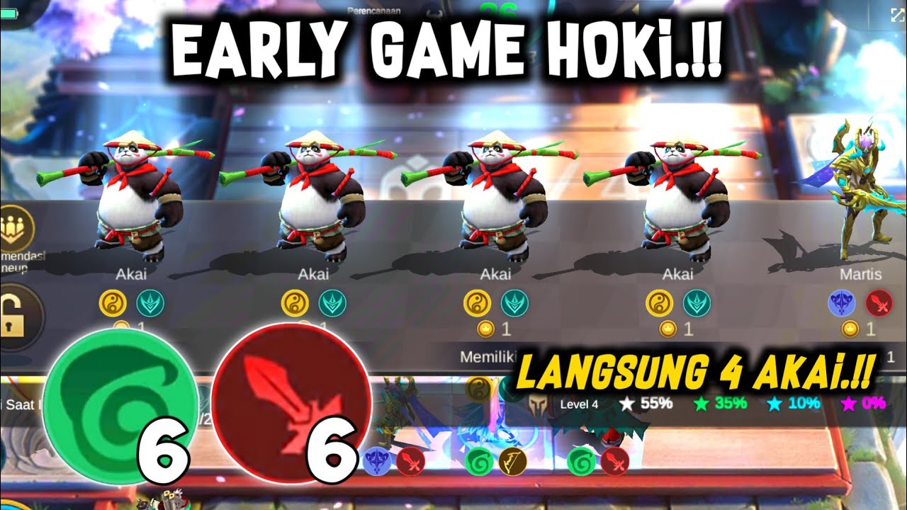 HOKI EARLY 4 AKAI.!! EARLY GAME HOKI BANGET.!! MAGIC CHESS MOBILE ...