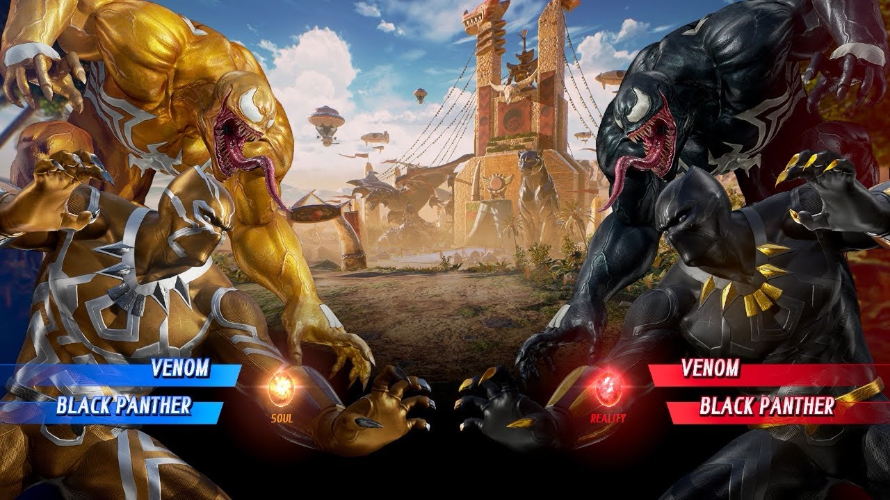 Yellow Venom & Yellow Black Panther VS Venom & Black Panther - Marvel ...
