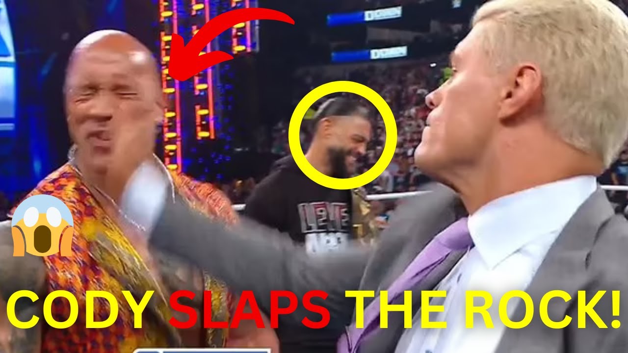 WWE Shocking Cody Rhodes Slaps The Rock on Smackdown | The Rock got ...