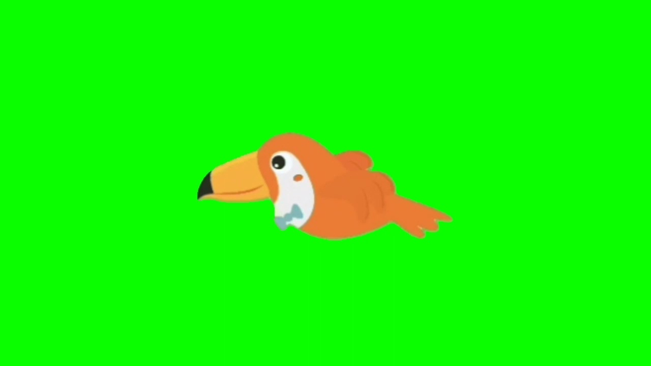 Cartoon bird fly green Screen video!! free use animation!! no copyright ...