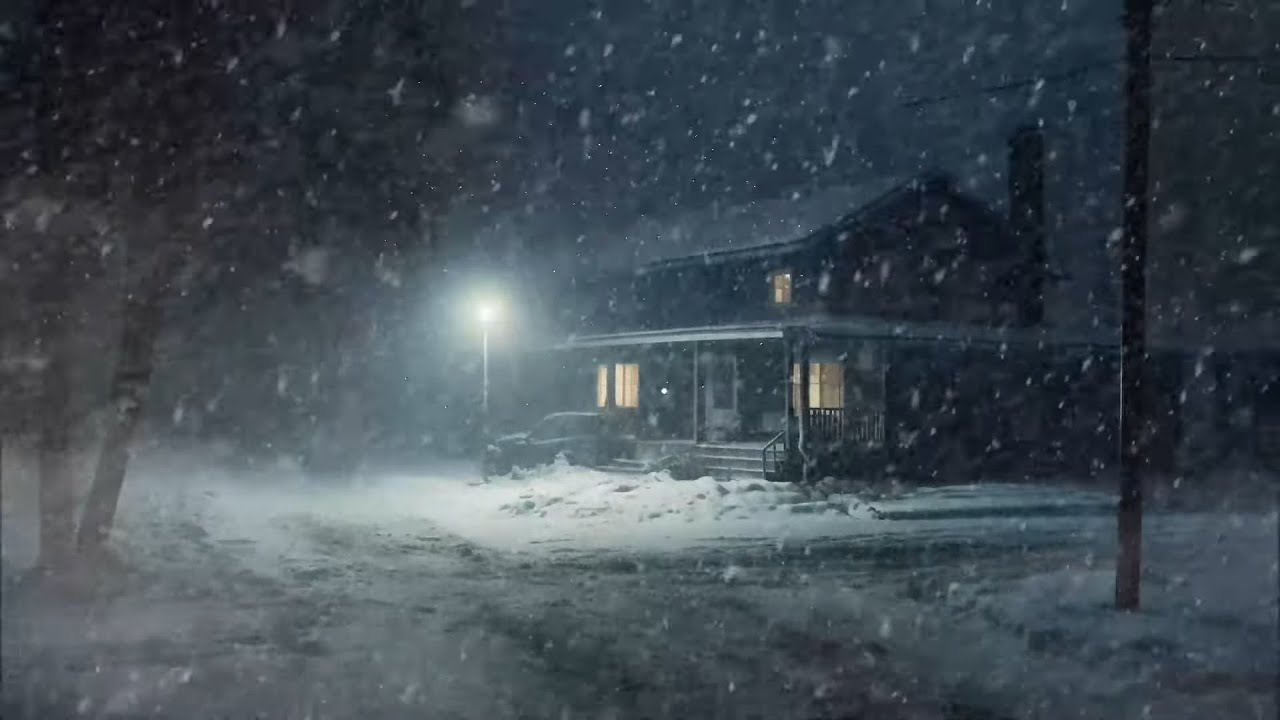 Snowstorm and Cold Wind Sounds ⛄ Strong Winds and Falling Snow for ...