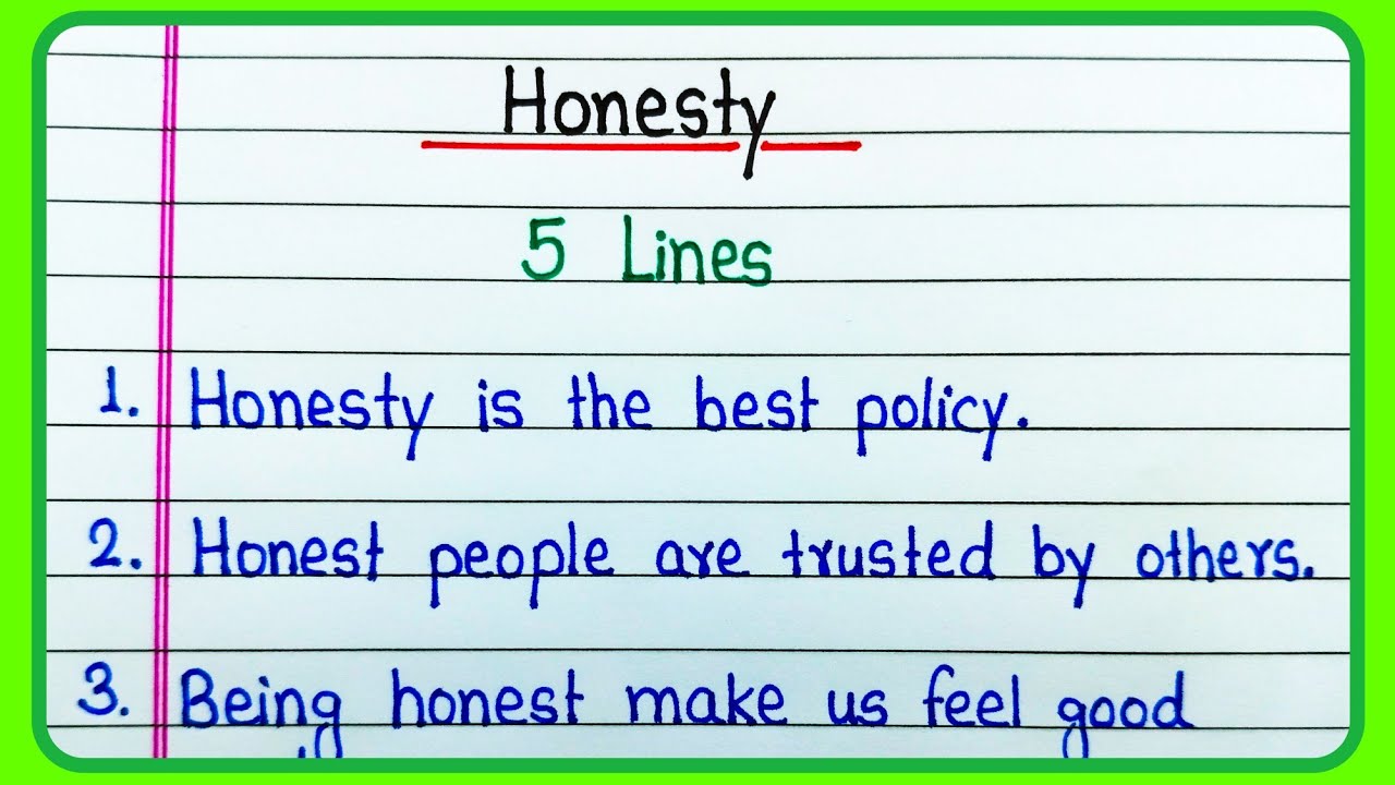 Honesty essay in English 5 lines | 5 easy lines on Honesty | Honesty ...