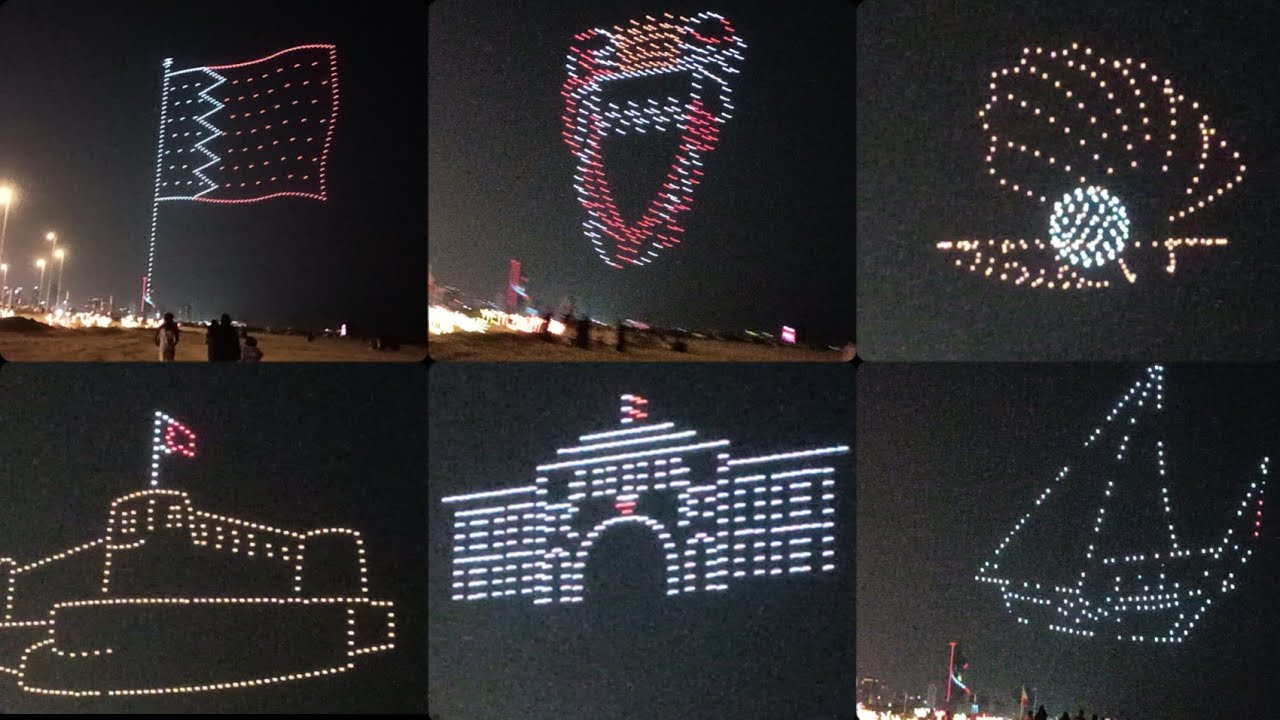 1st ever drone light show | 51 st Bahrain national day celebrations ...