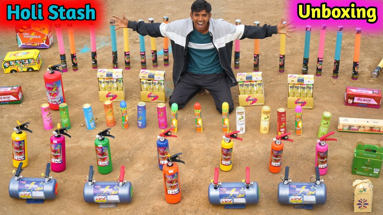 Holi Stash Unboxing 2023 | Holi Items Unboxing | Holi Colours | Holi ...