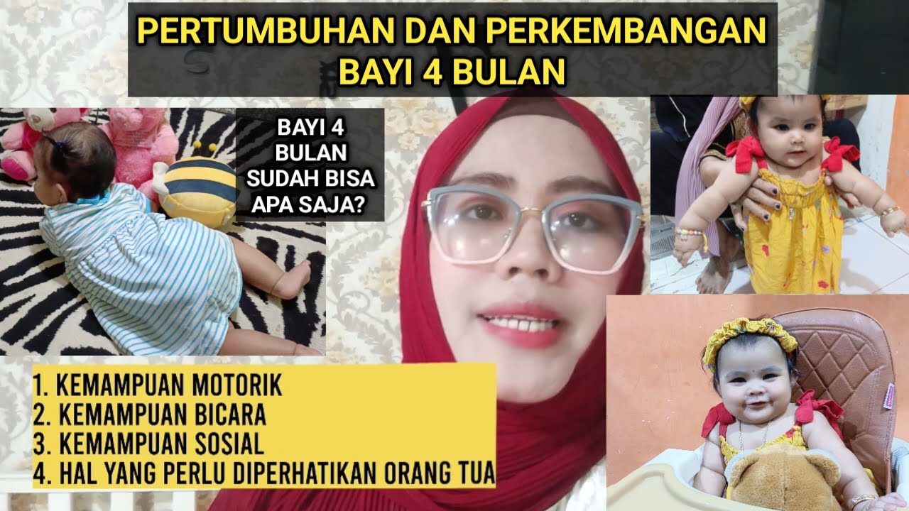 PERTUMBUHAN DAN PERKEMBANGAN BAYI 4 BULAN || BAYI 4 BULAN BISA APA SAJA ...