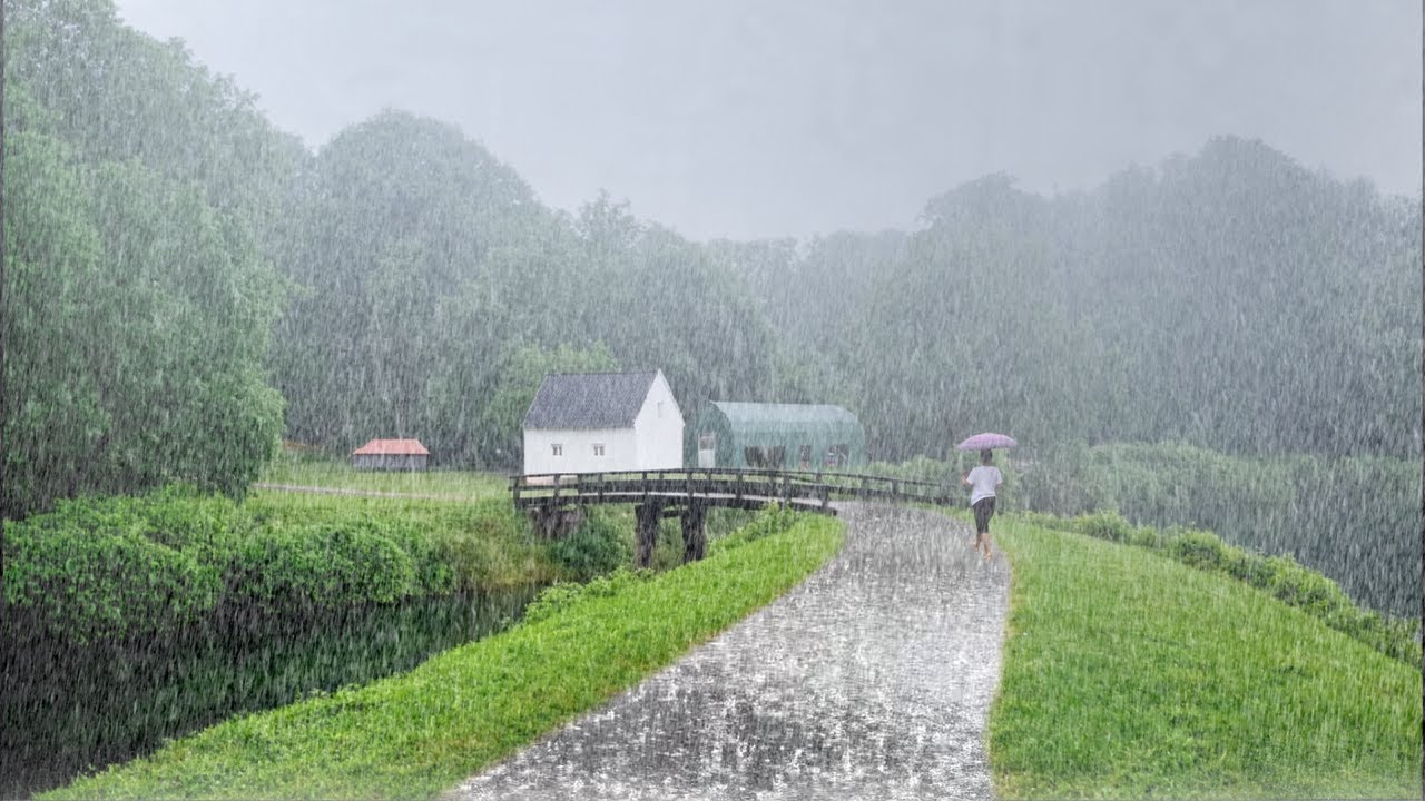Heavy Rain Extreme Weather in Indonesia,Walking in the Rain &Strong Big ...